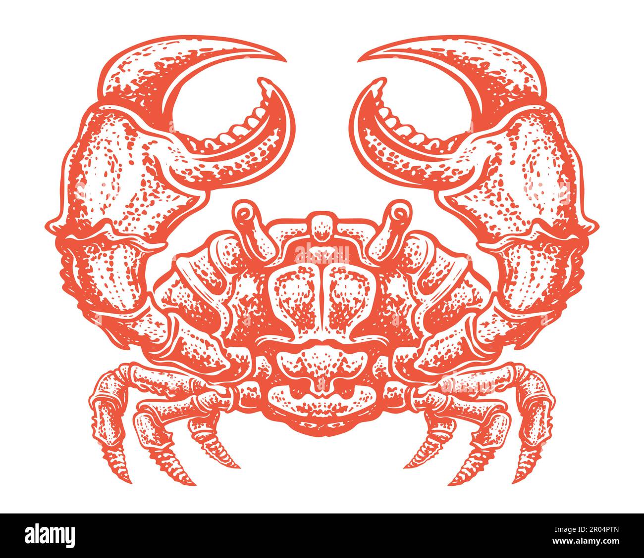 Red crab isolated on white background. Seafood, sea animal vector ...