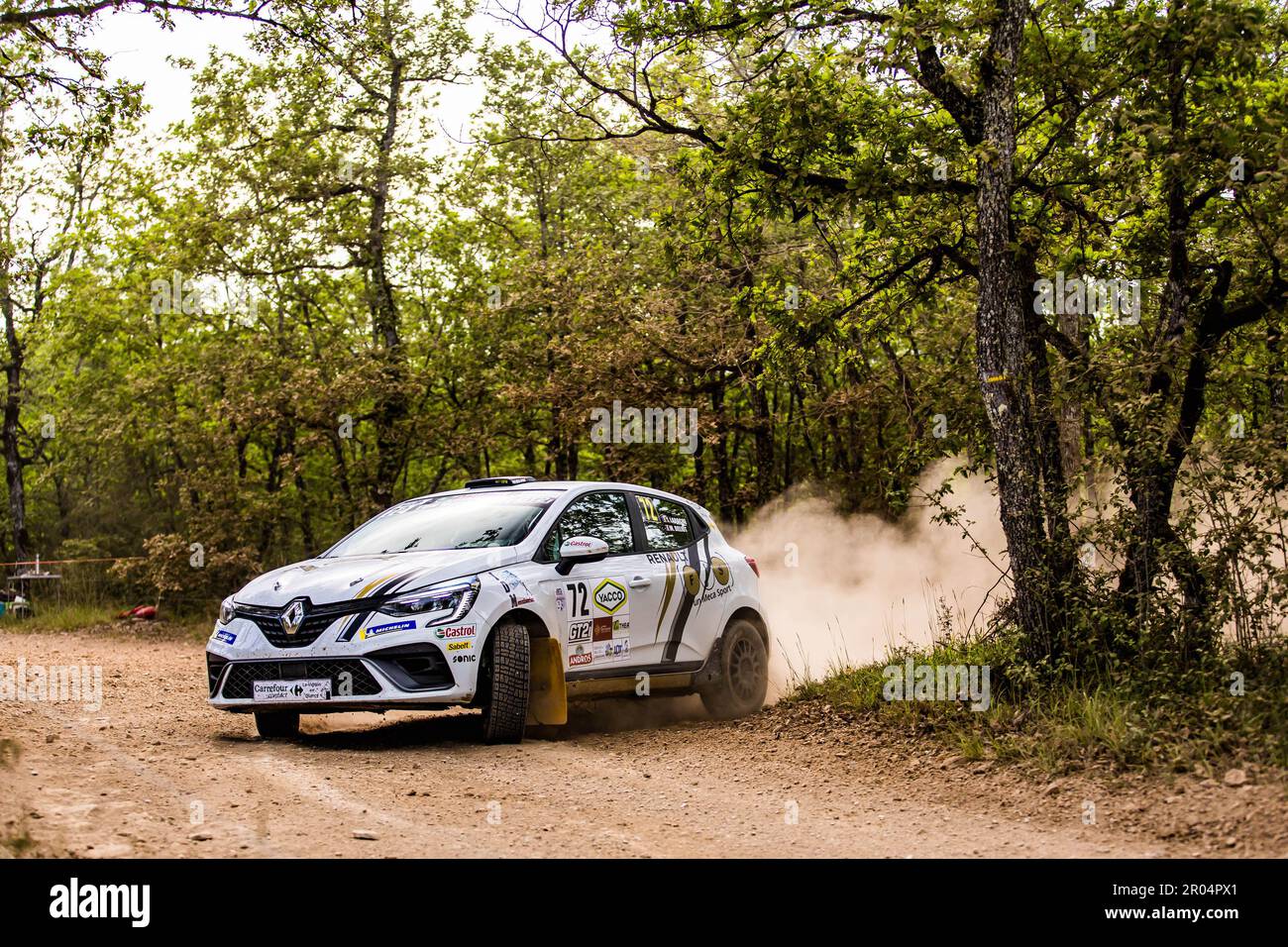 Bretenoux, France. 06th May, 2023. 72 LAROCHE John, DELIOT Manon, Renault Clio 5 RS Line Rally5 ...