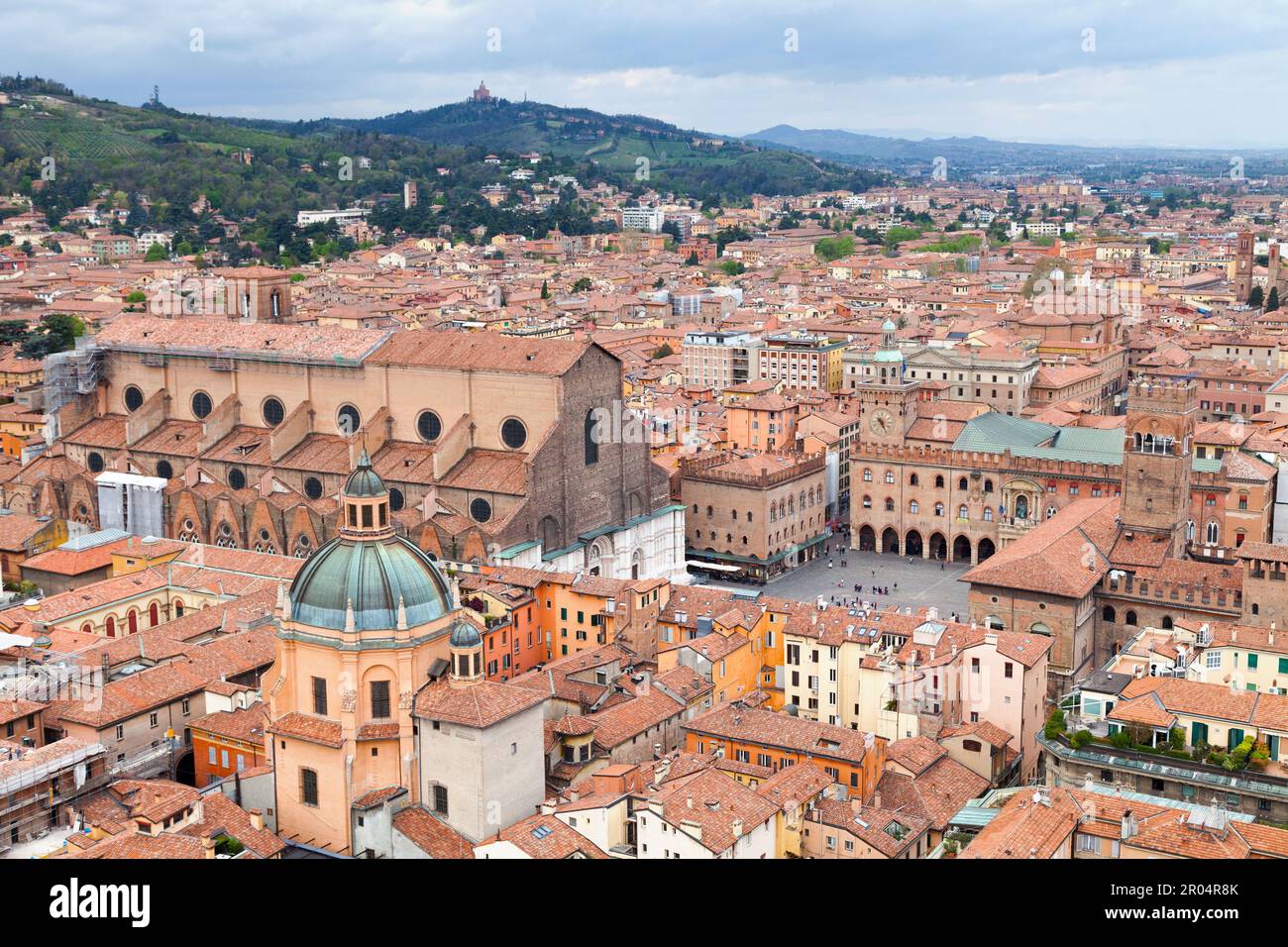 Santa Maria della Vita with behind the Piazza Maggiore surrounded by ...
