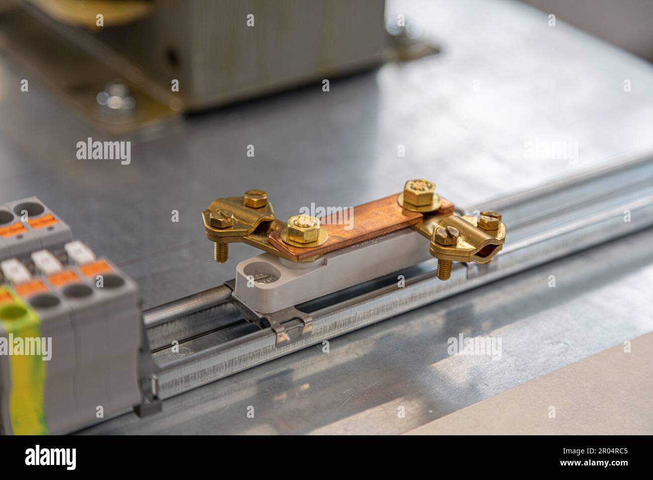 a grounding strip to isolate the ground wires Stock Photo - Alamy