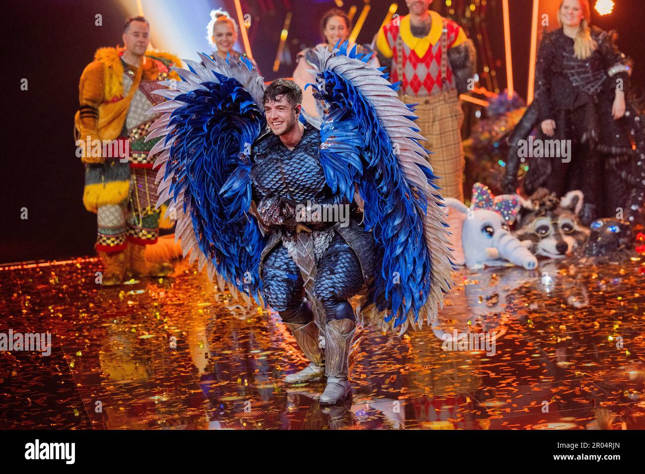 Cologne, Germany. 06th May, 2023. Luca Hänni, singer, is on stage as ...