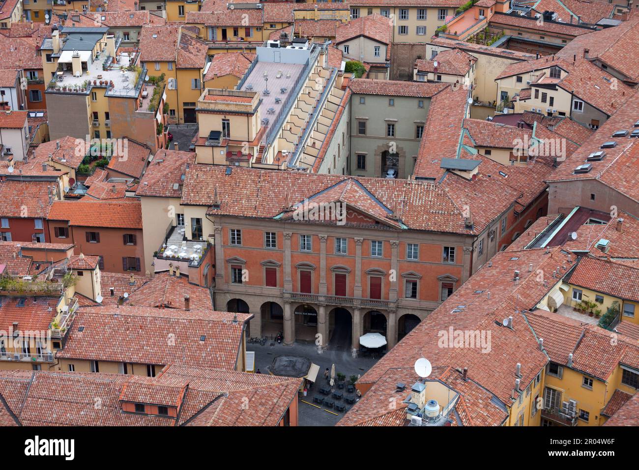 Aerial view of the Palazzo Manzoli Malvasia. Built in the thirteenth ...