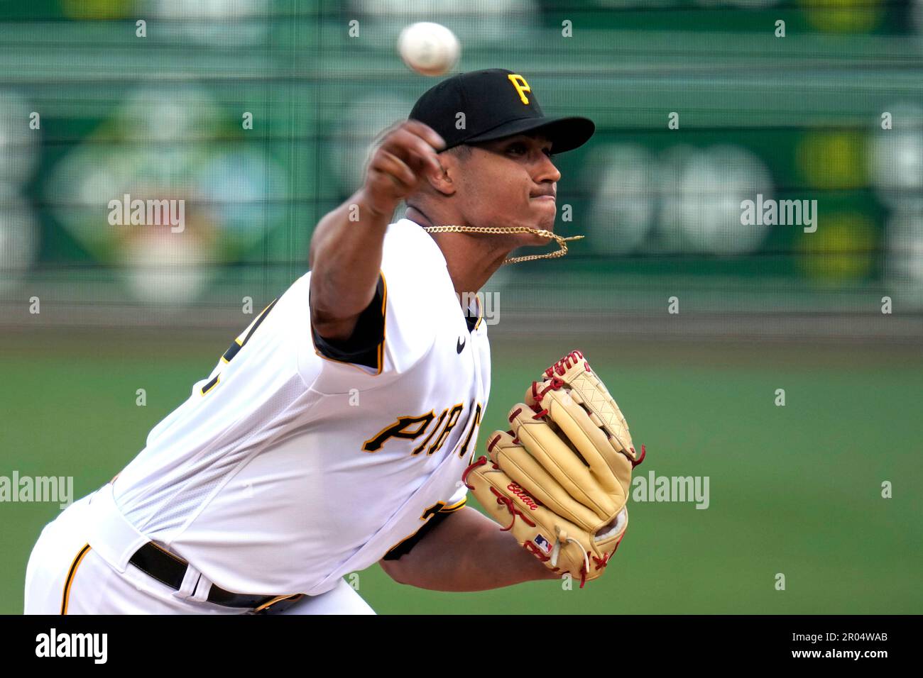 Pittsburgh Pirates starting pitcher Johan Oviedo delivers during the ...