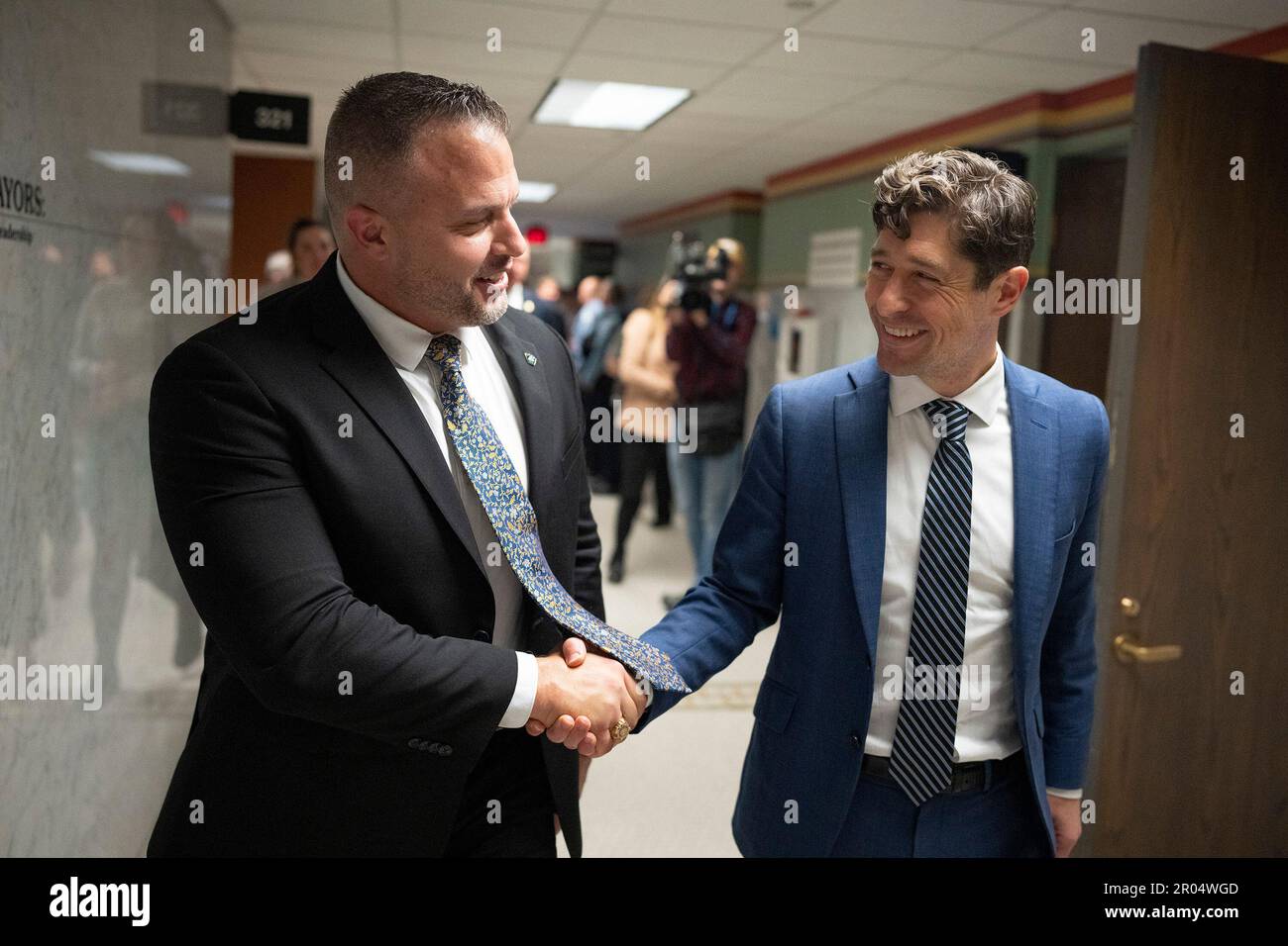Minneapolis, United States. 03rd Nov, 2022. Brian O'Hara, left, walks ...