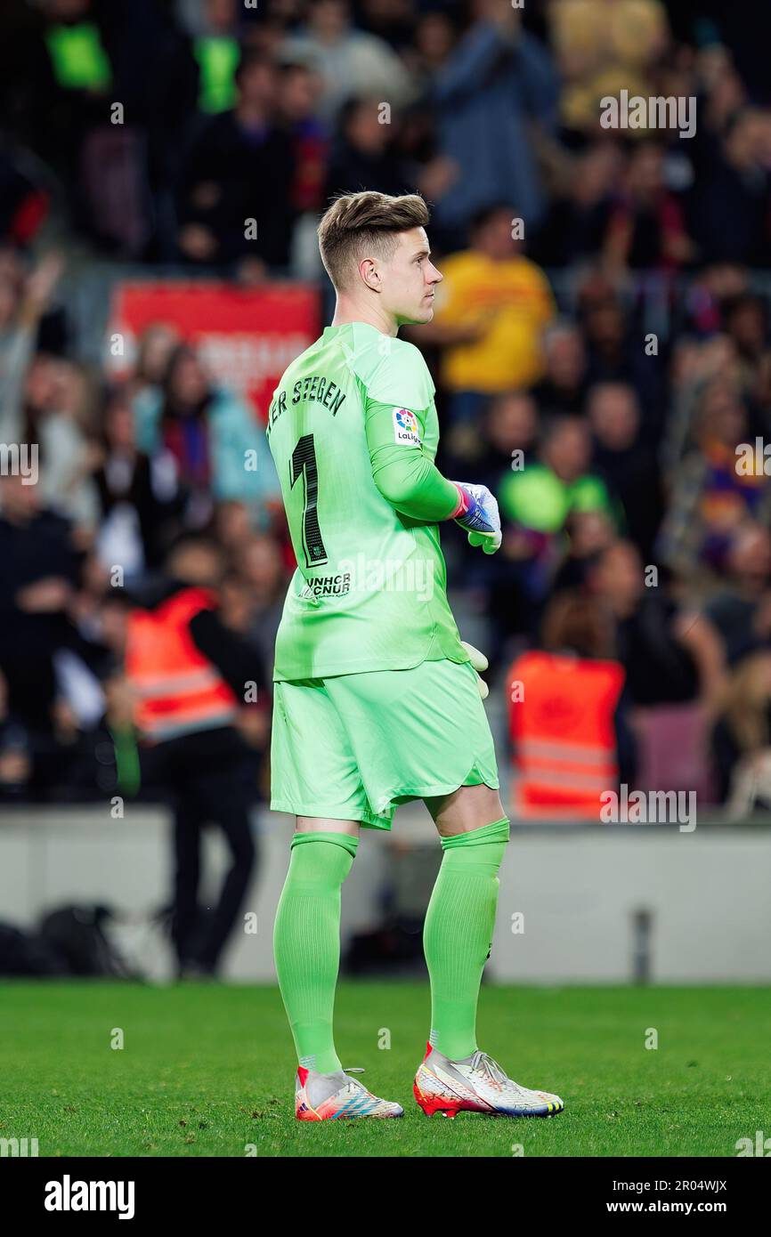 BARCELONA - MAR 19: Ter Stegen in action during the LaLiga match ...
