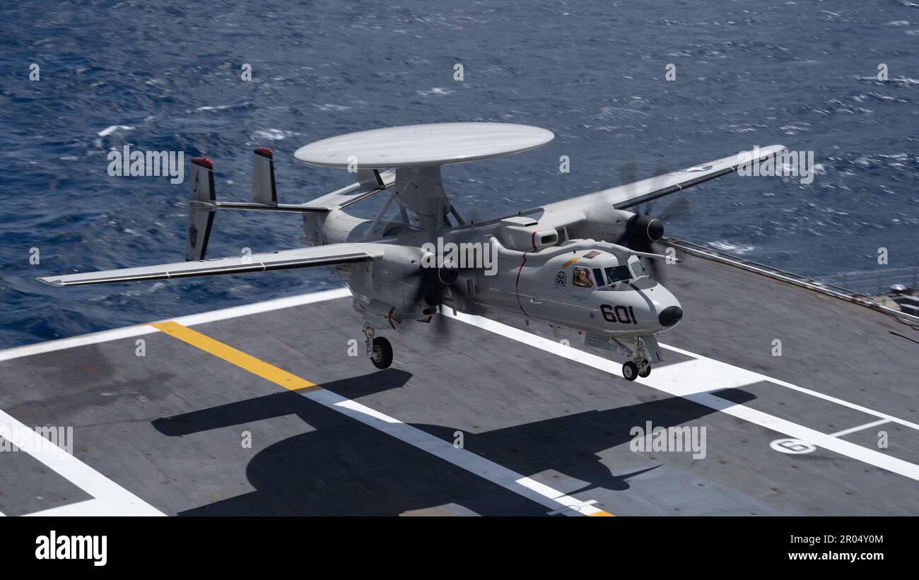 An E2-D Hawkeye, attached to the "Bear Aces" of Airborne Command and ...