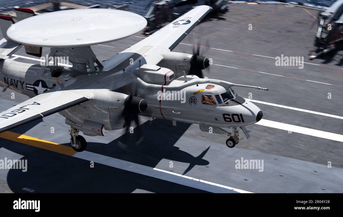 An E2-D Hawkeye, attached to the "Bear Aces" of Airborne Command and ...