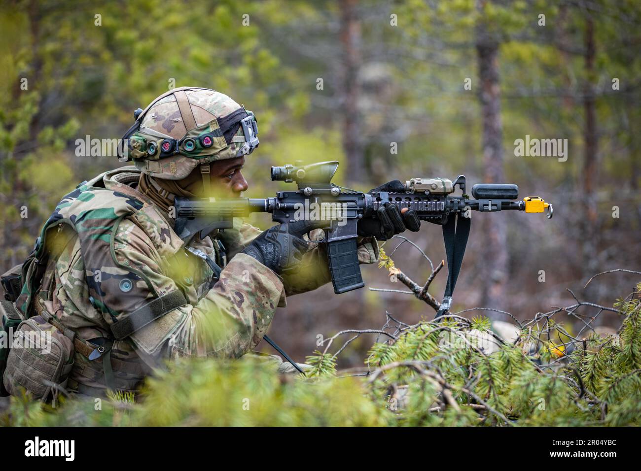 A U.S. Soldier assigned to the 1st Battalion, 8th Cavalry Regiment, 2nd ...