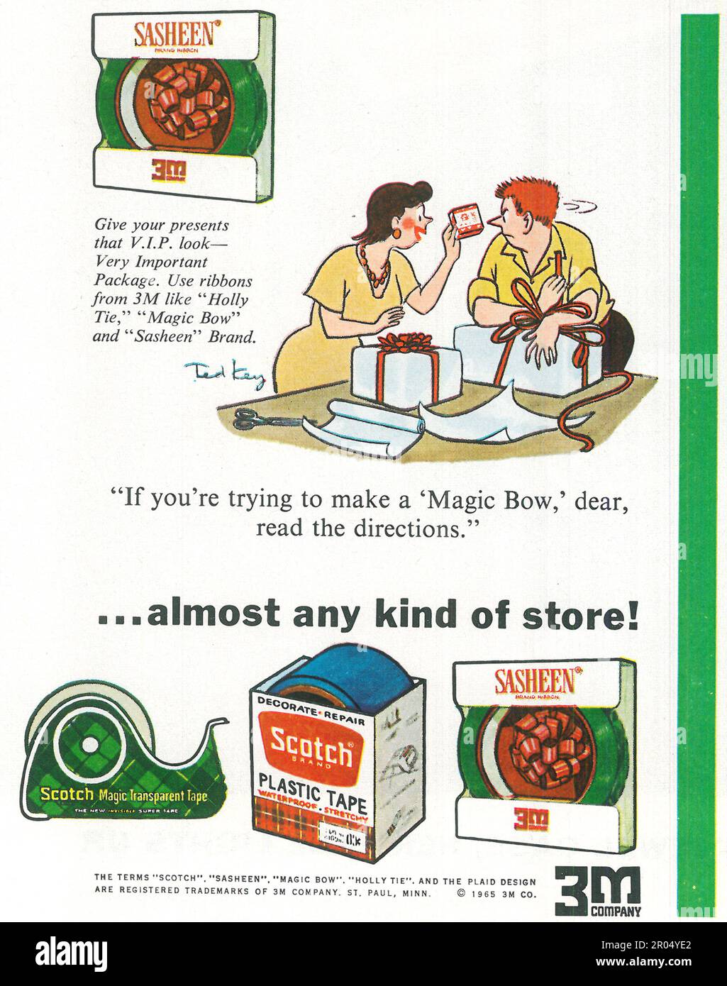 Scotch by 3M advert in a Journal magazine, December 1965 Stock Photo ...