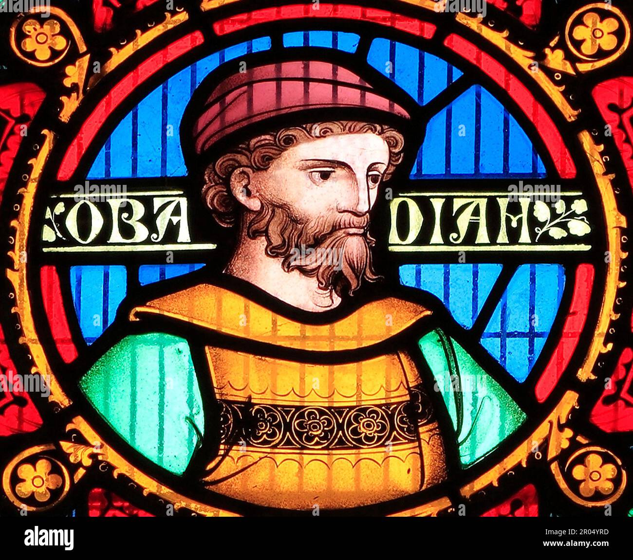Obadiah, detail from Story of Ruth, stained glass window, by Robert ...