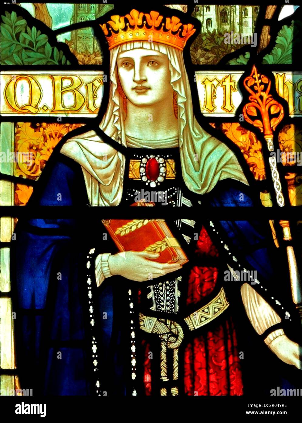 Queen Bertha of Kent, stained glass window, by J. Powell & Son, 1900 ...