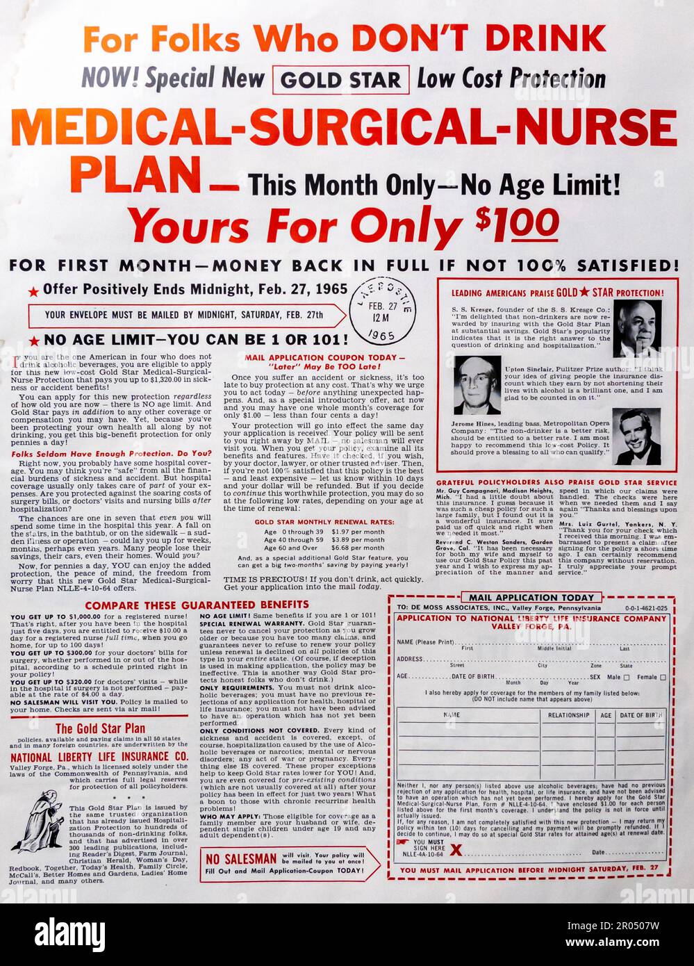 National liberty lfie insurance company - Gold Star protection advert ...