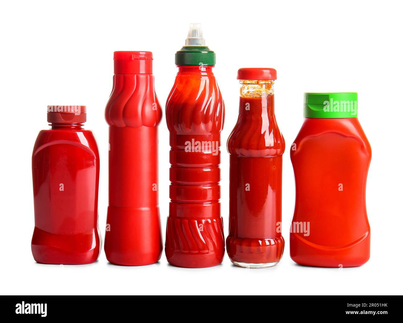 Bottles of ketchup on white background Stock Photo - Alamy