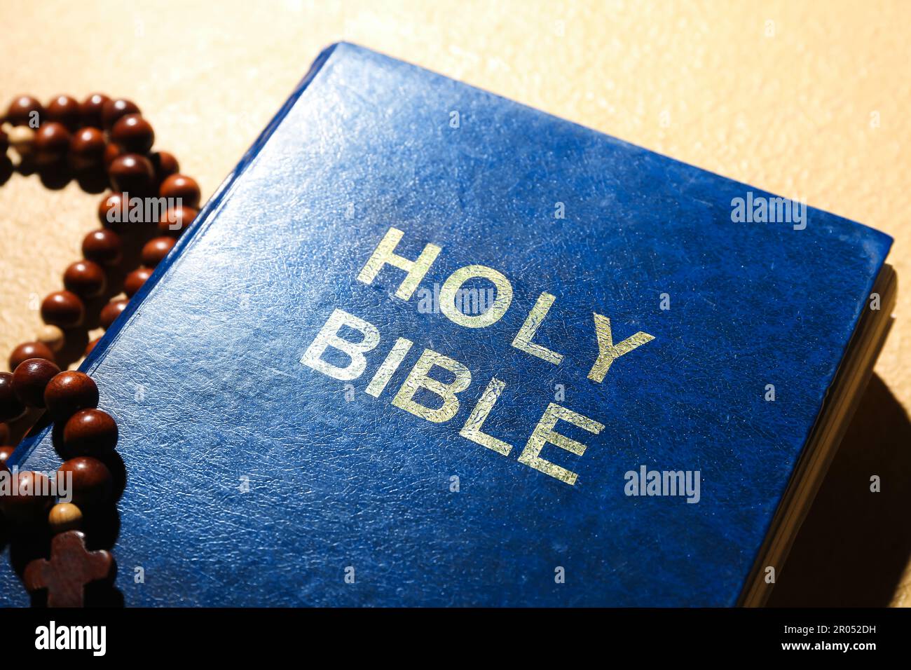 Holy Bible on beige background, closeup Stock Photo - Alamy