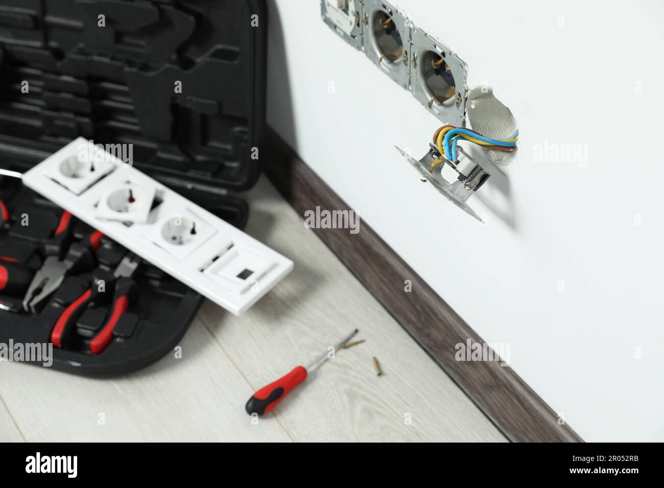 Set of tools and sockets in room Stock Photo - Alamy