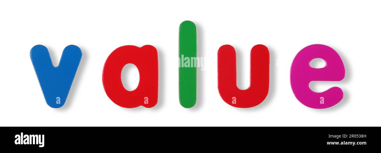 value word coloured magnetic letters with clipping path Stock Photo - Alamy