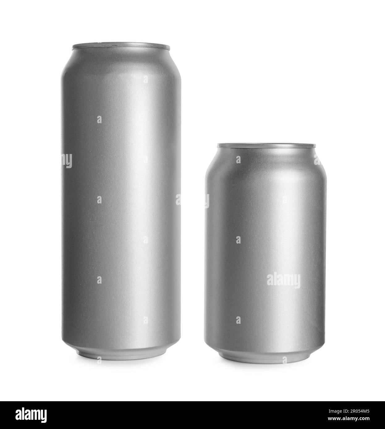Gray aluminum cans on white background. Mockup for design Stock Photo ...