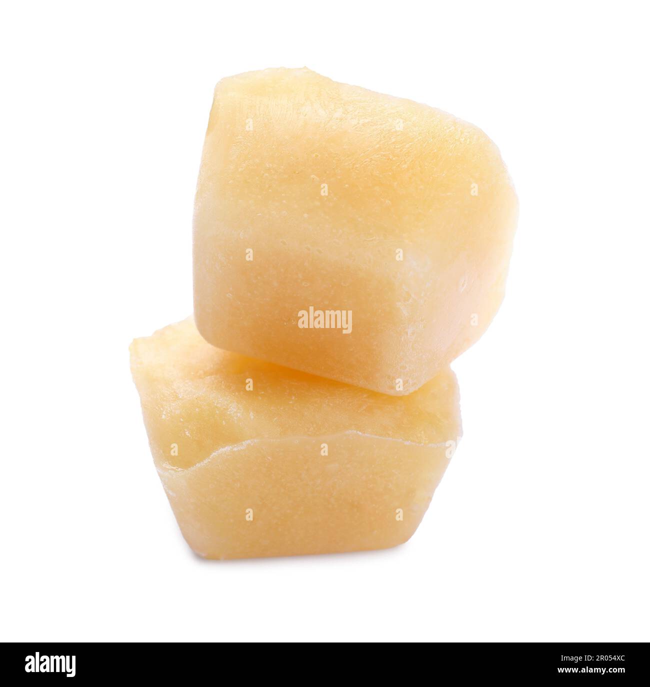 Frozen fruit puree cubes on white background Stock Photo - Alamy