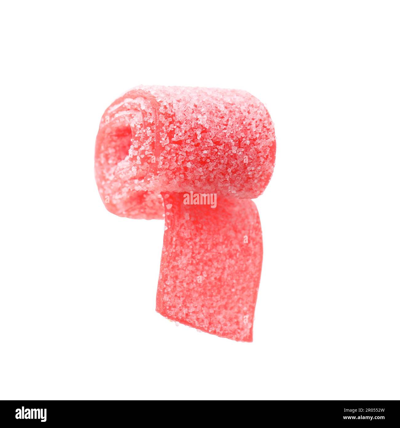 Red sweet jelly candy on white background Stock Photo - Alamy