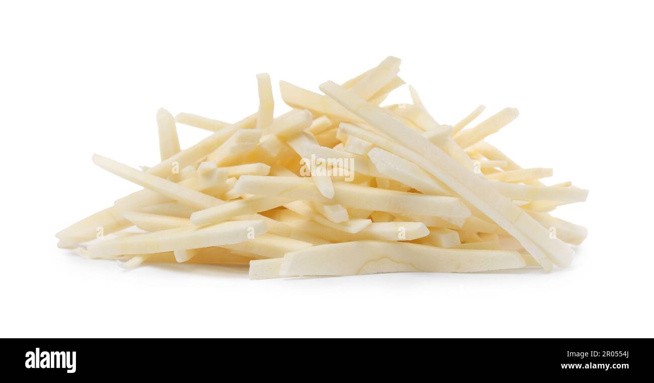 Pile of cut fresh parsnip on white background Stock Photo - Alamy