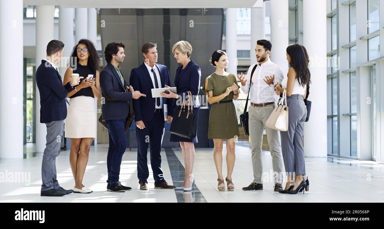 The boardroom isnt the only place they meet. Full length shot of a ...