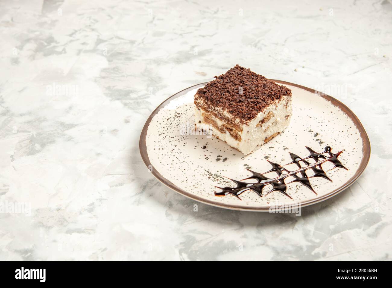 front view yummy cake slice inside plate on white background cookie ...