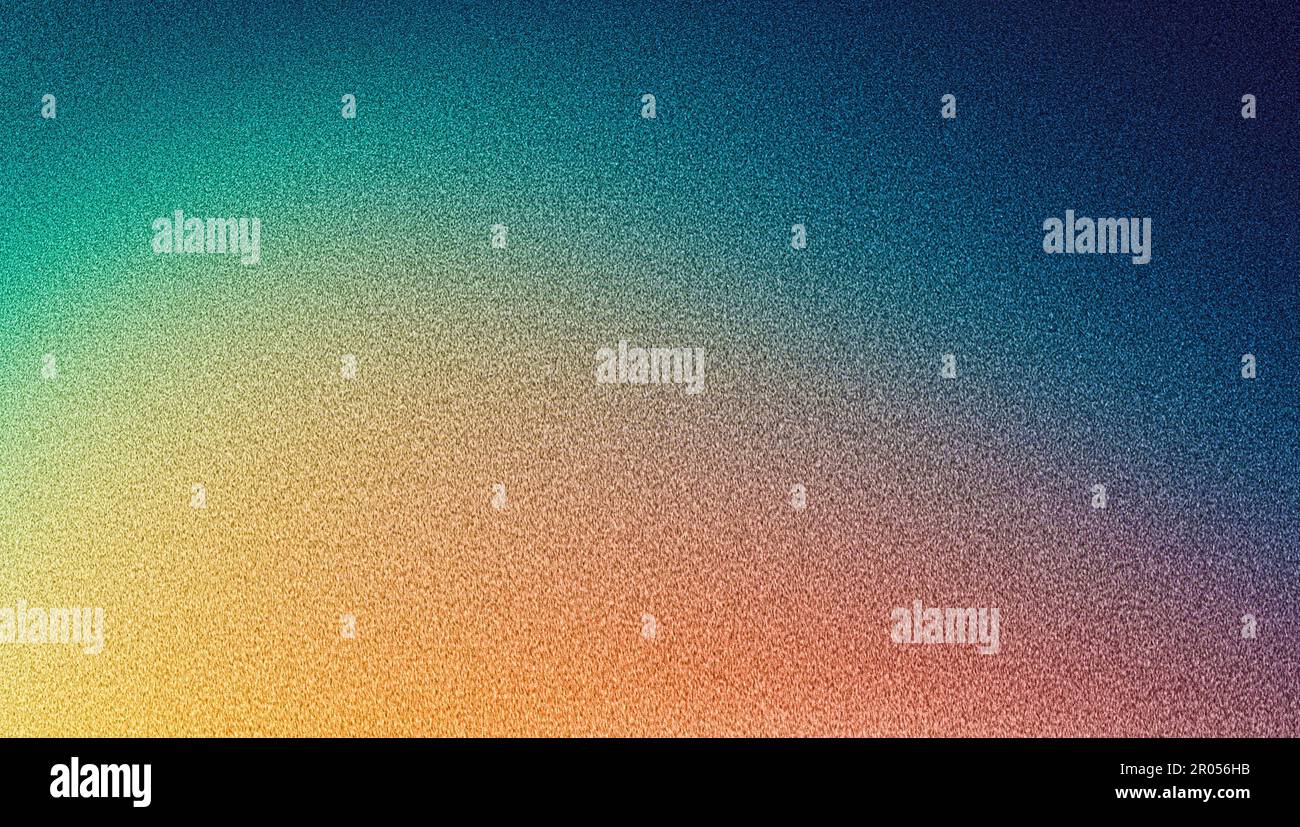 Teal orange yellow blue dark grainy color gradient background retro ...