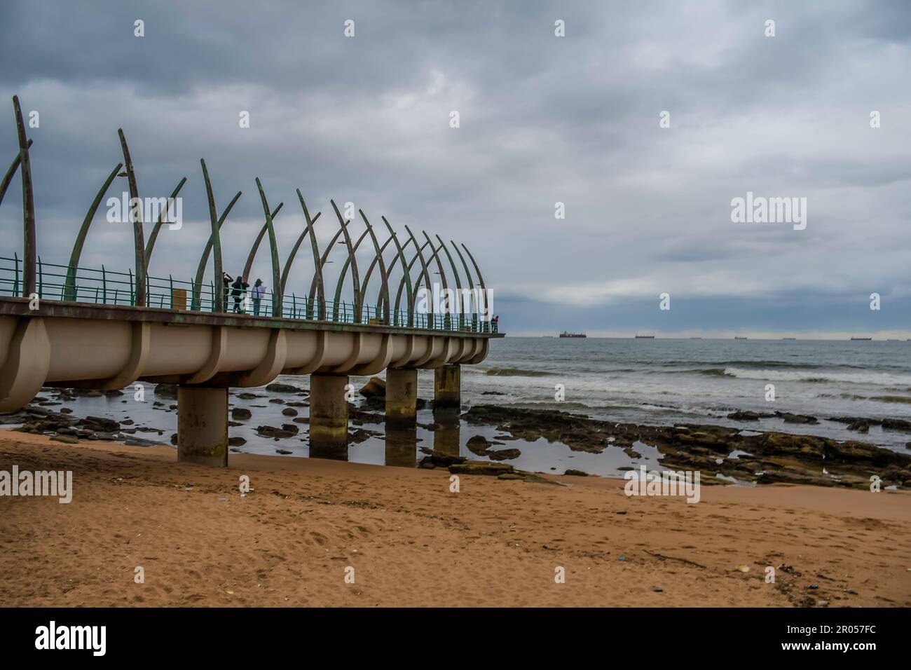 Umhlanga whalebone pier seascape in Umhlanga rocks Durban north Stock ...