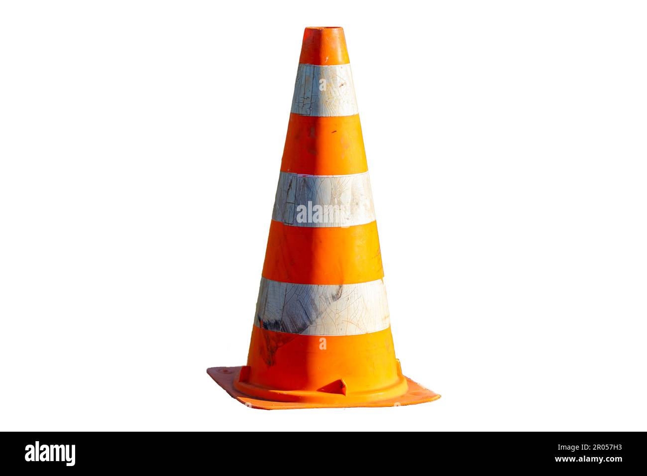 Traditional cone for traffic control. isolated on white background ...