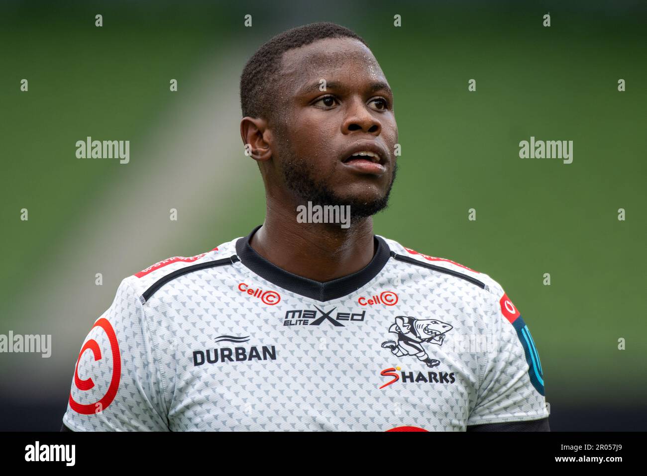 Dublin, Ireland. 06th May, 2023. Aphelele Fassi of Sharks during the ...