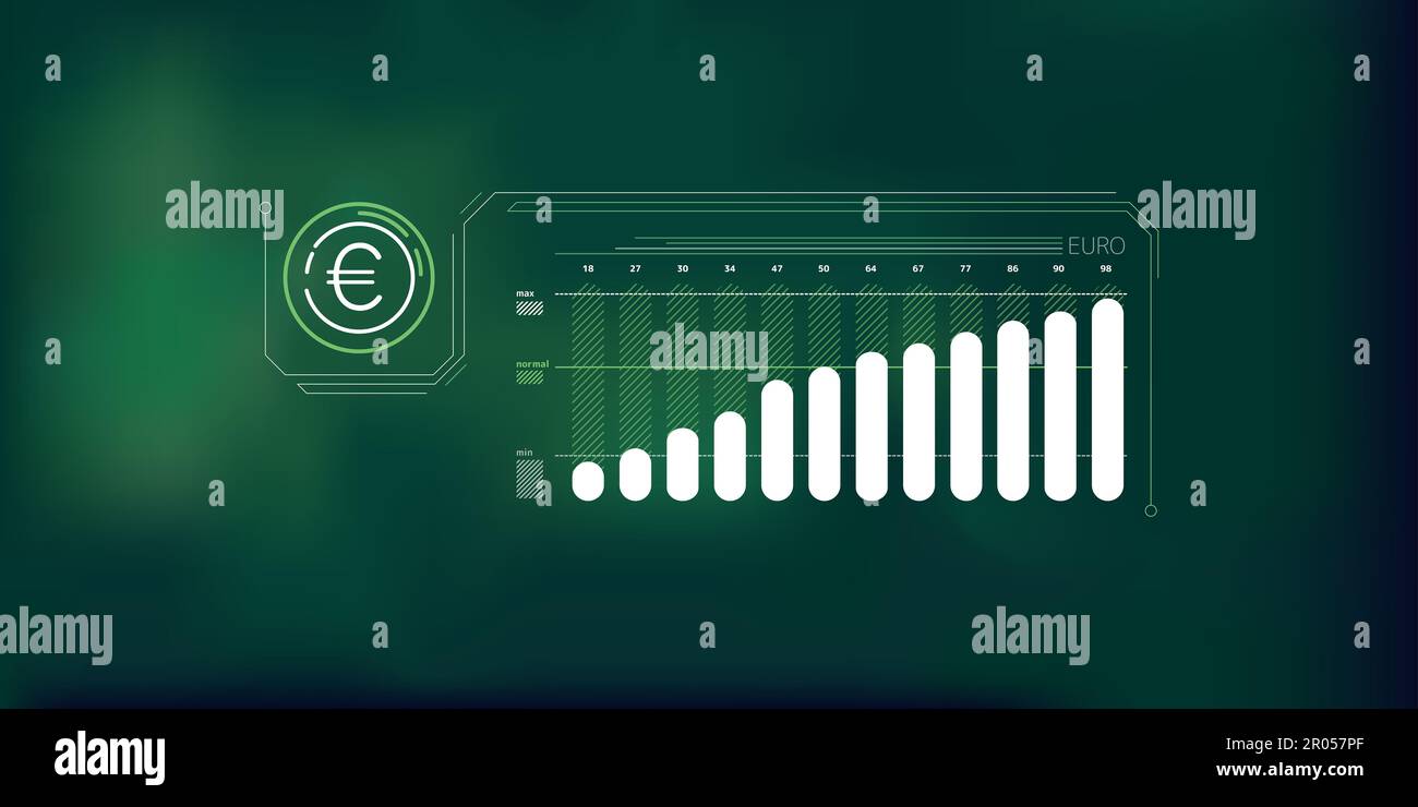 Clear and concise infographic of euro price growth Stock Photo - Alamy