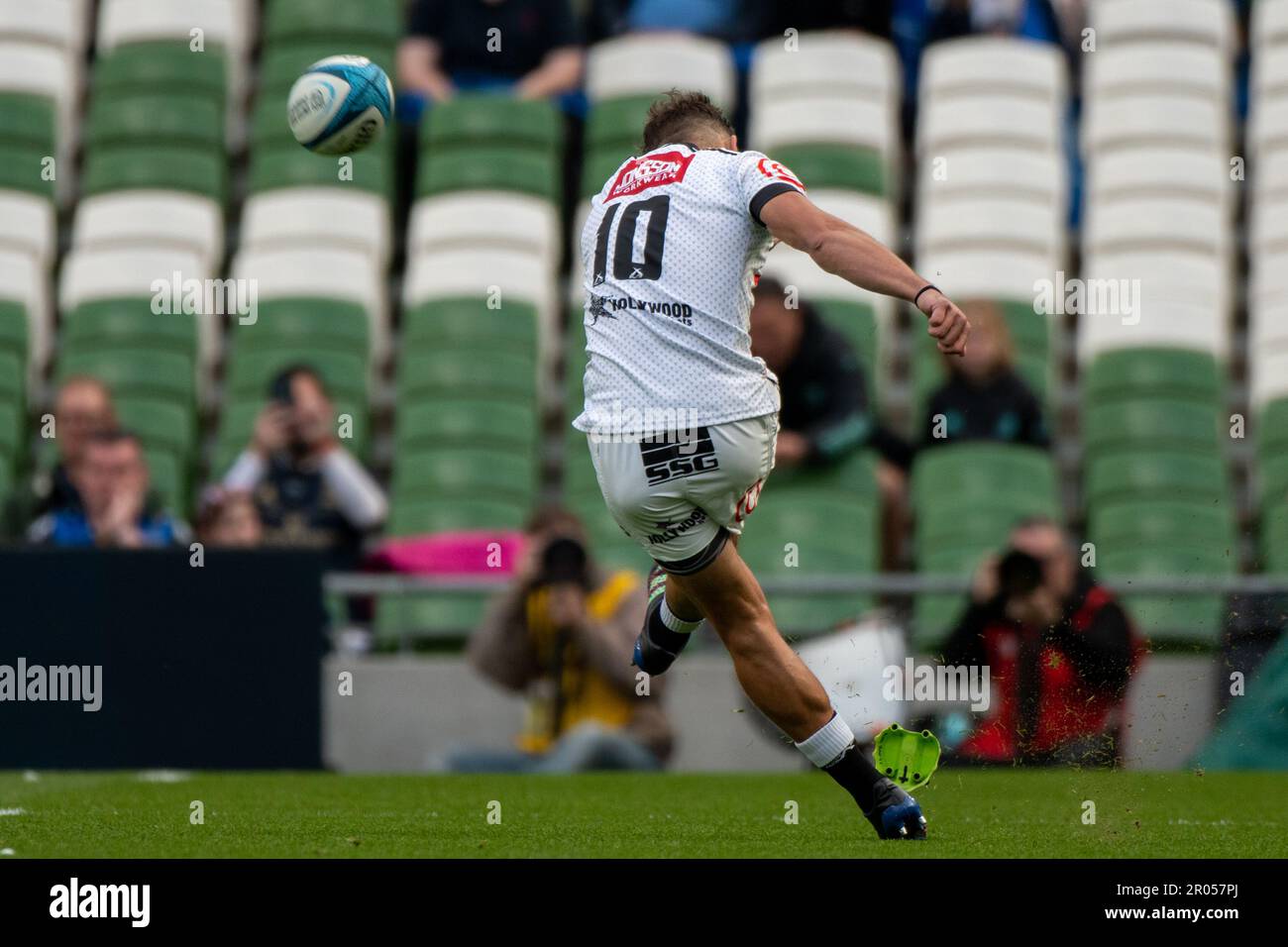 Dublin, Ireland. 06th May, 2023. Boeta Chamberlain of Sharks takes a ...