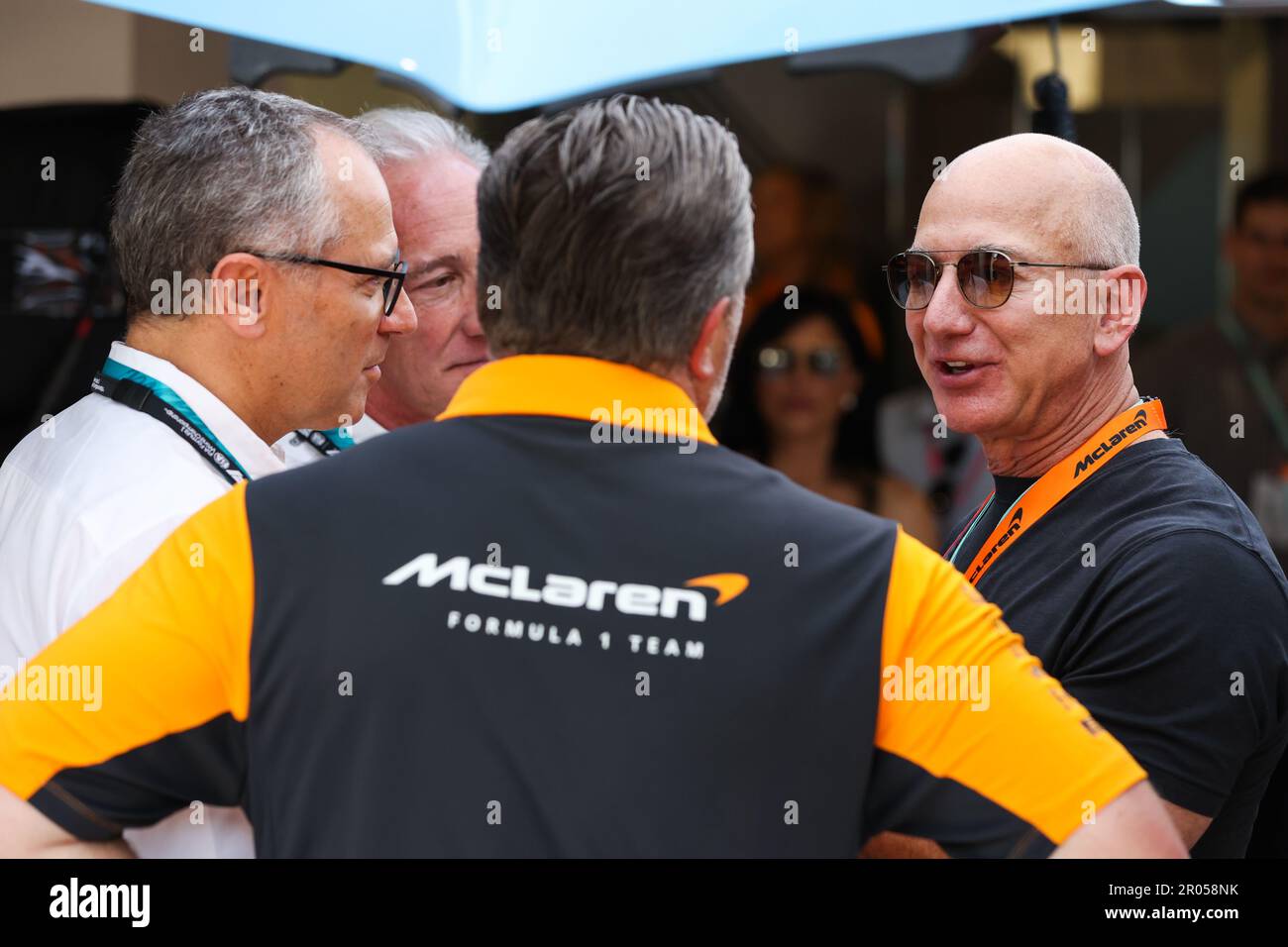 Jeffrey Preston Bezos known as Jeff Bezos, portrait in the McLaren F1 ...