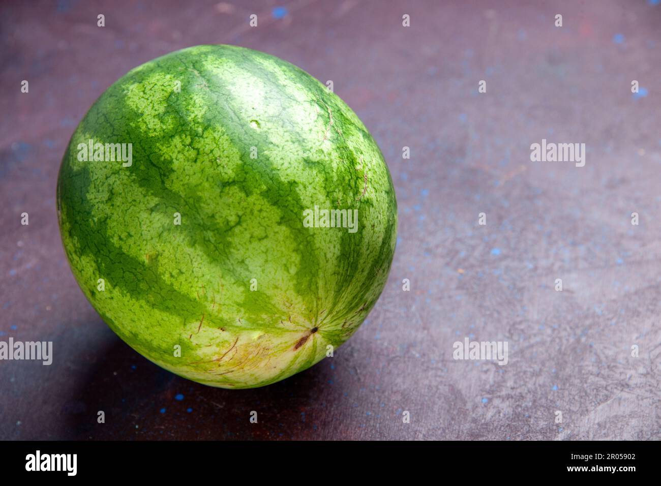 front view green watermelon fresh fruit on the dark background fruits ...