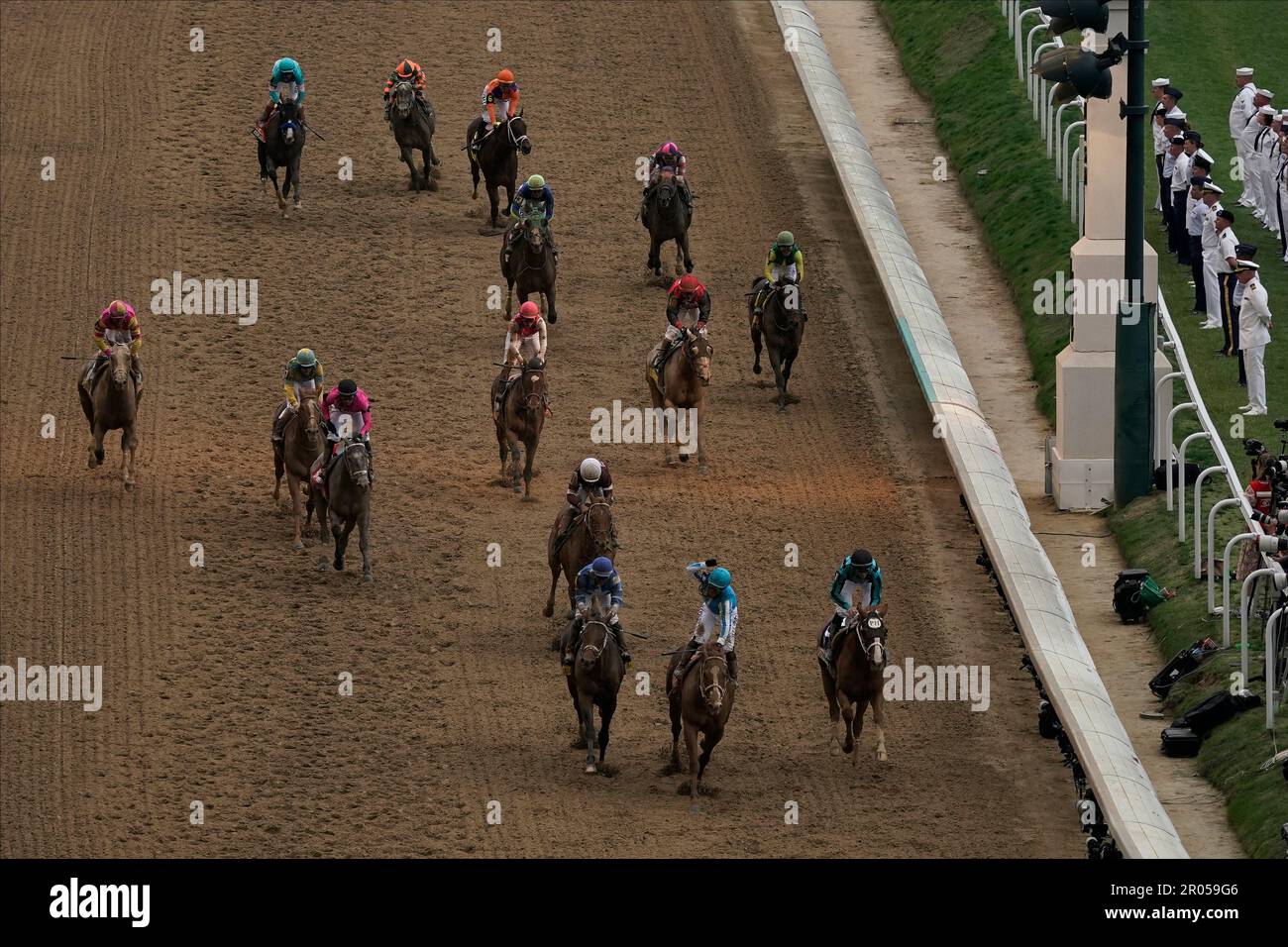 Javier Castellano celebrates after riding Mage to win the 149th running ...