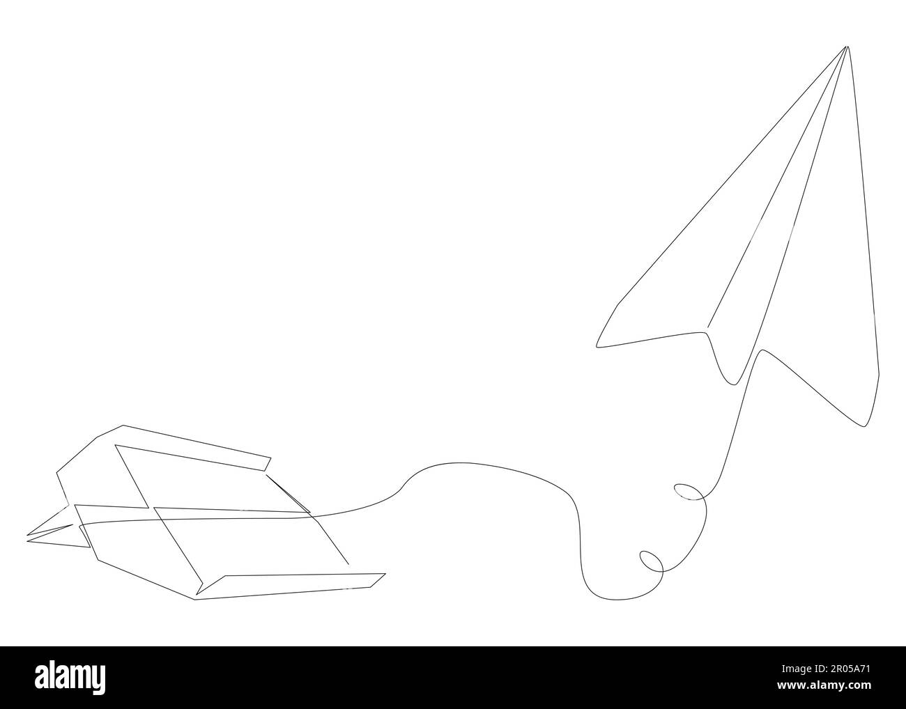 One continuous line of Paper Airplanes. Thin Line Illustration vector ...