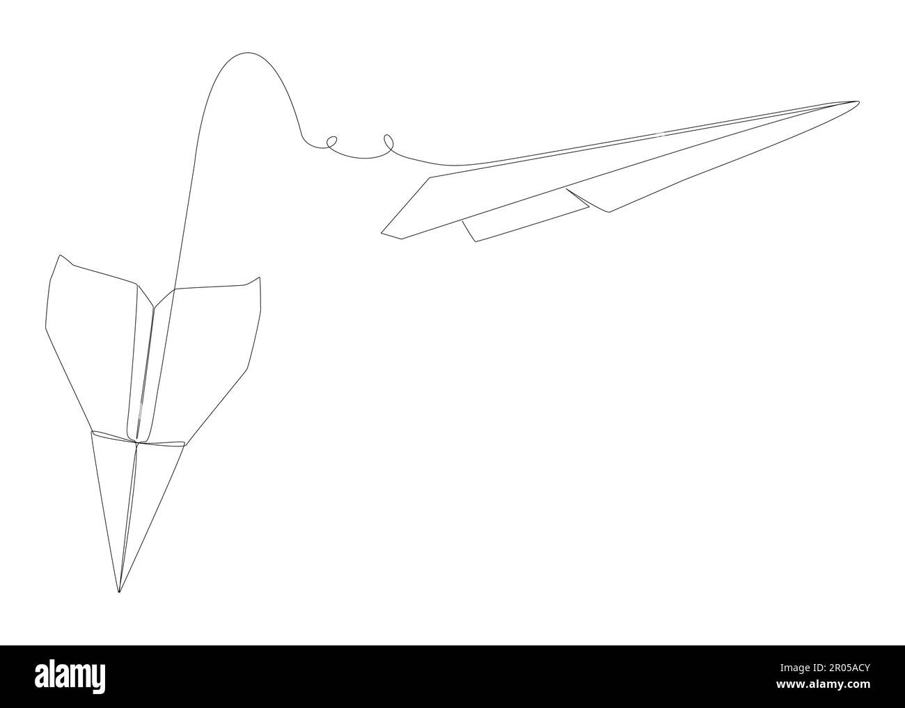 One continuous line of Paper Airplanes. Thin Line Illustration vector ...