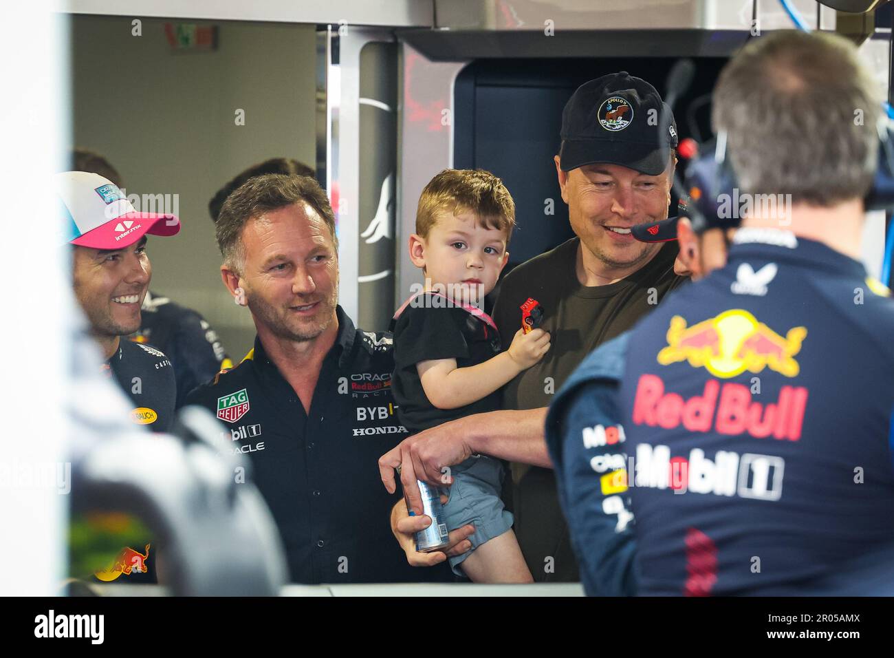 MUSK Elon, founder & CEO of SpaceX & Tesla, with his son X Ã† A-12 in ...