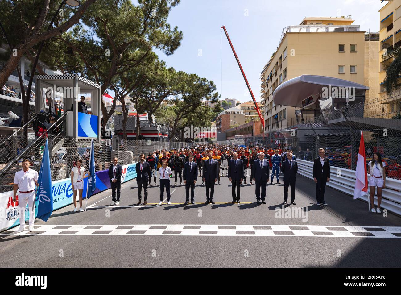National Anthem on the grille de depart, starting grid during the 2023 ...