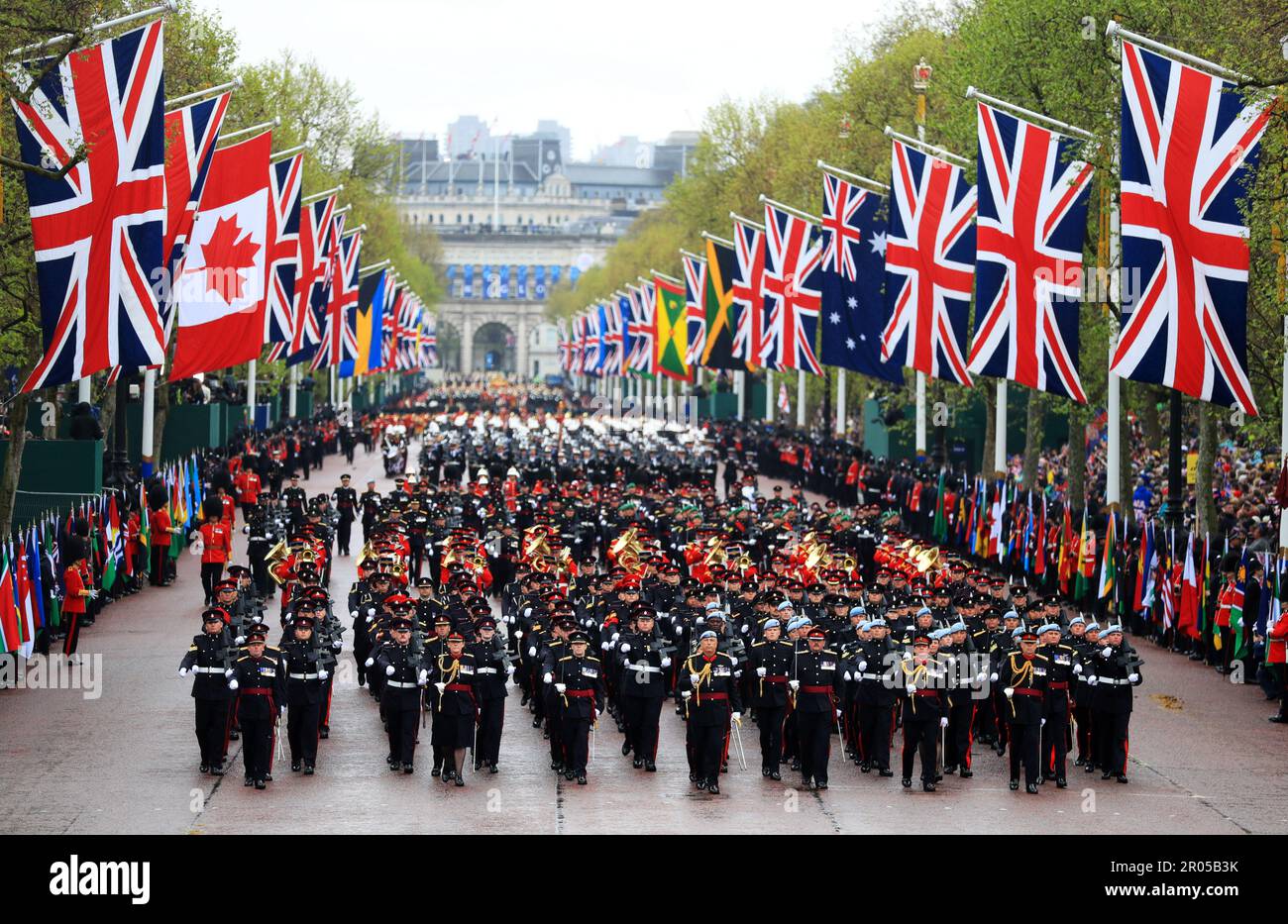 London, UK. 6th May, 2023. Troops march on the day of UK's King Charles ...