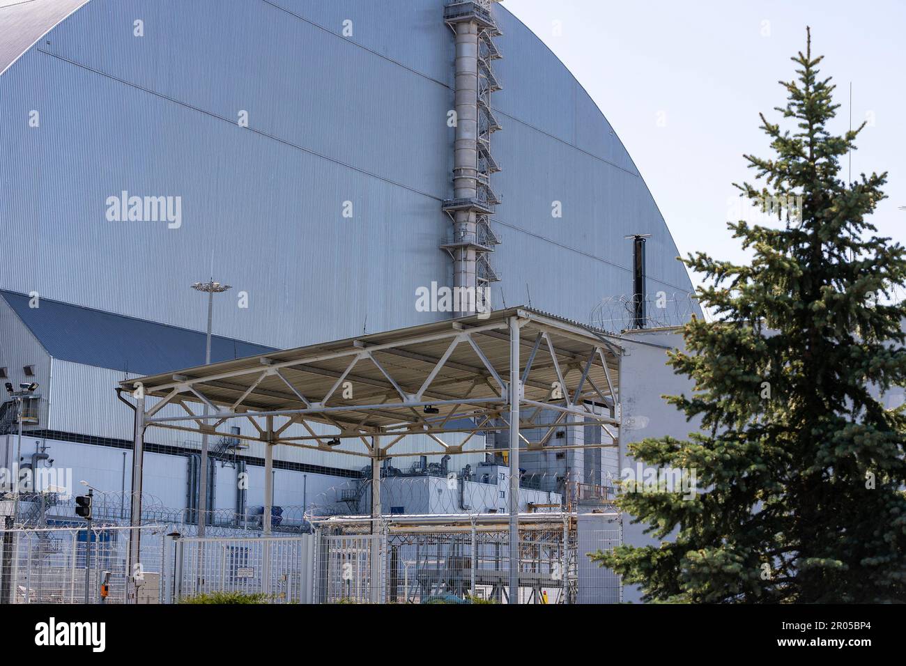 Ukraine. 06th May, 2023. View of Chernobyl nuclear plant sarcophagus ...