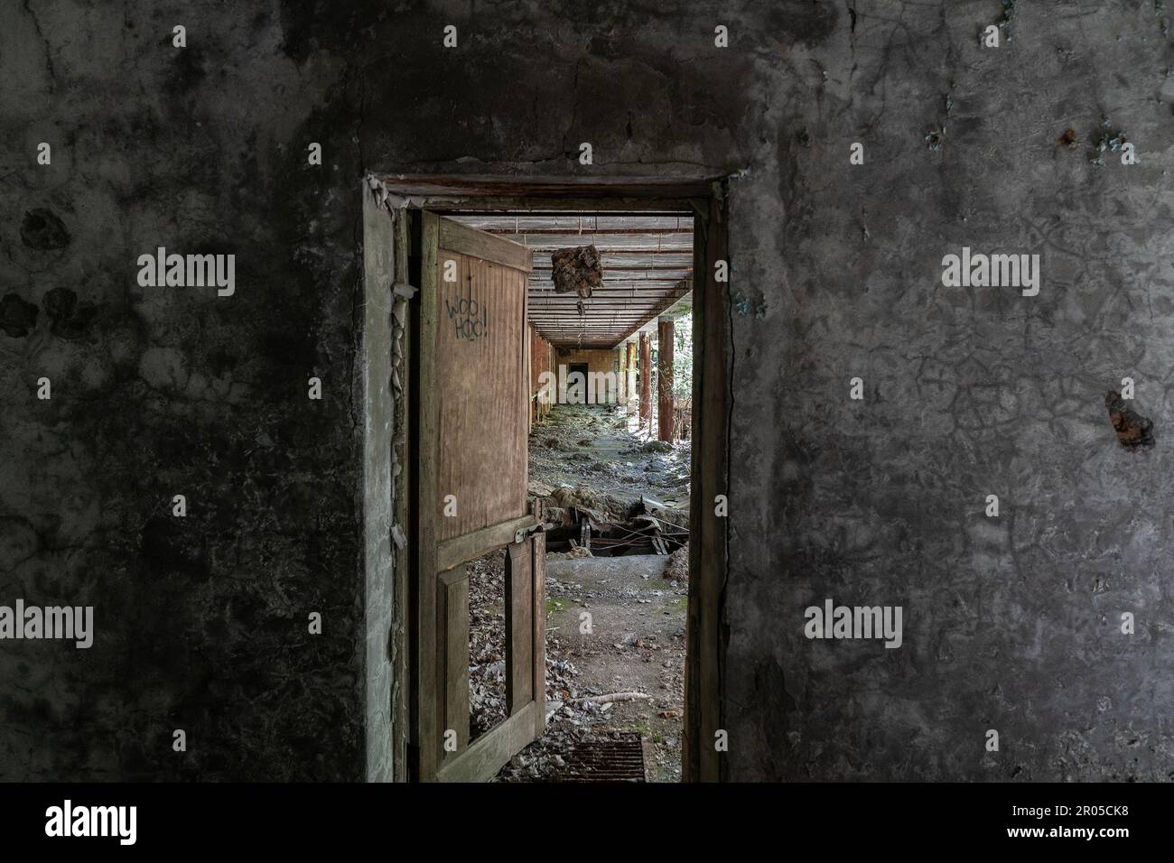 Ukraine. 6th May, 2023. View of interior of hallway in school in ...