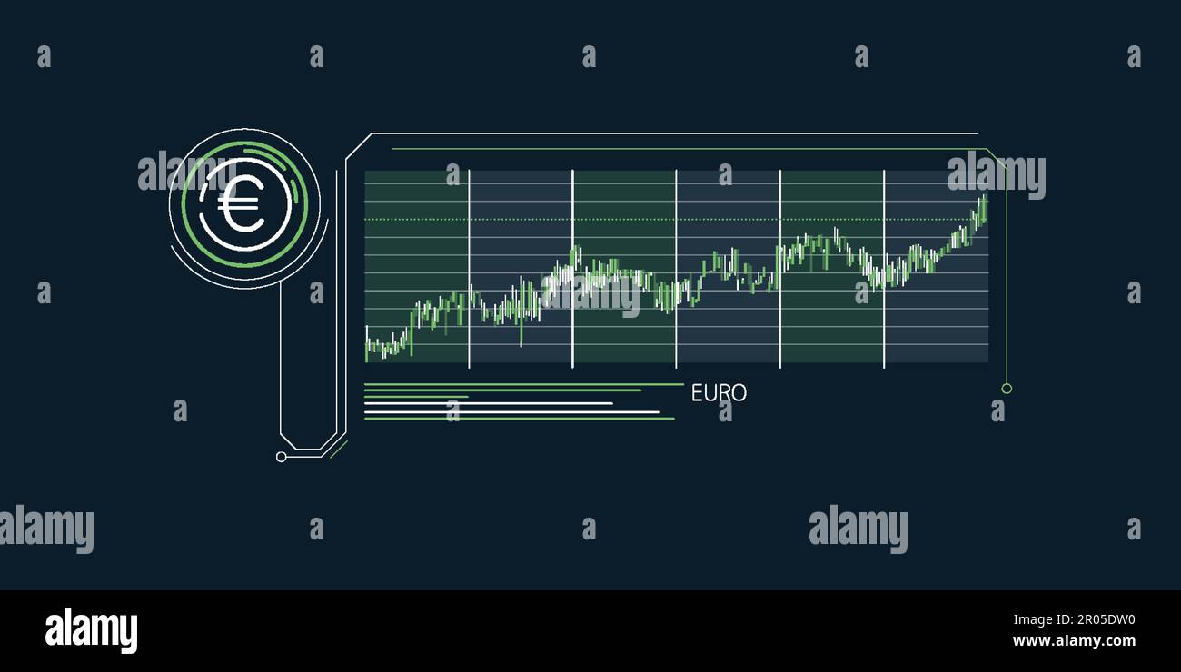 Abstract infographics of rising euro exchange rate Stock Vector Image ...
