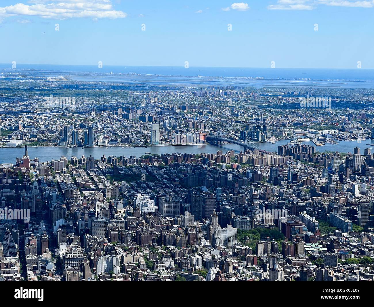 Aerial view of the Williamsburg Bridge in New York City on May 6, 2023 ...