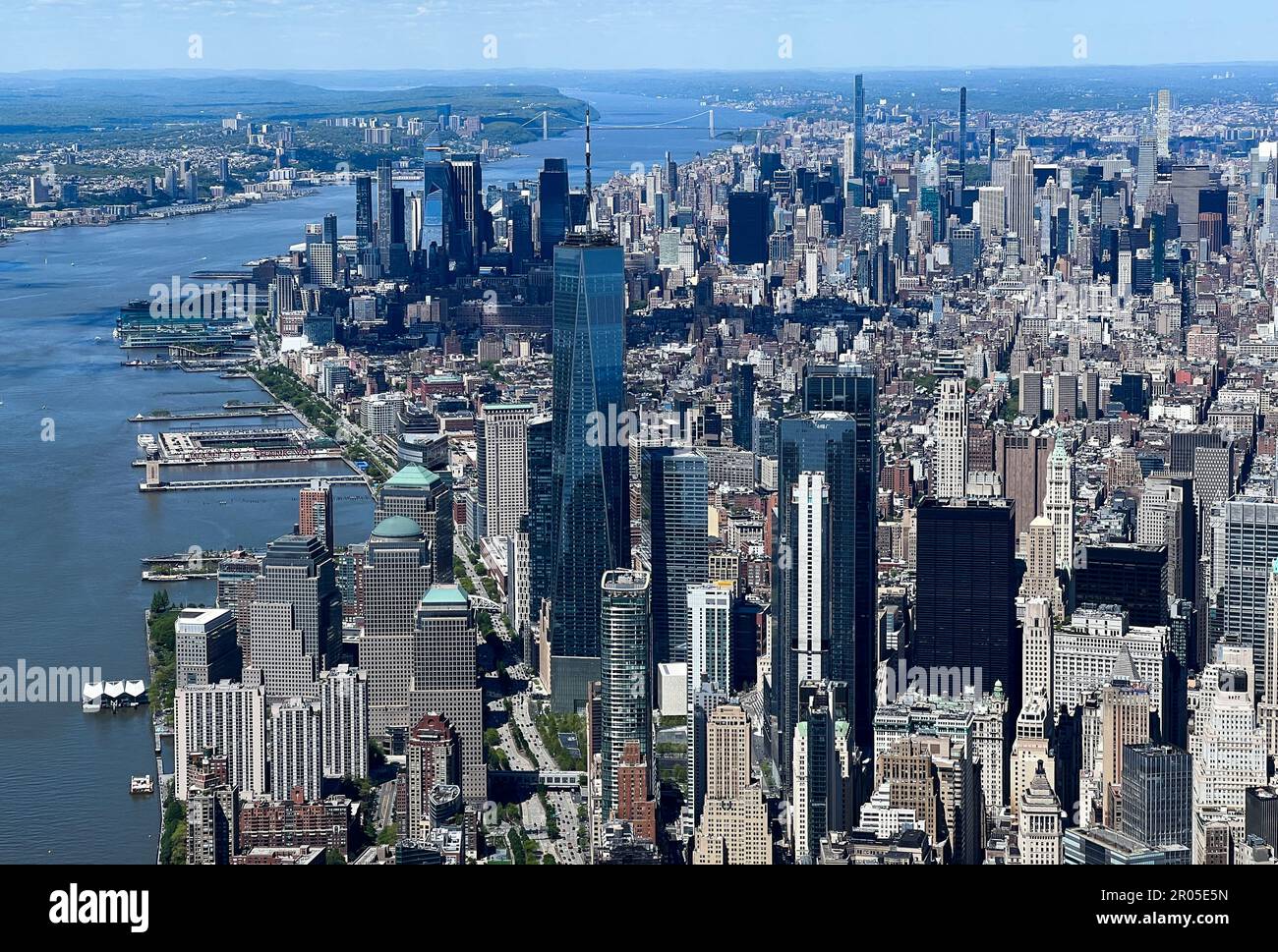 Aerial view of the Freedom Tower in New York City on May 6, 2023 Stock ...