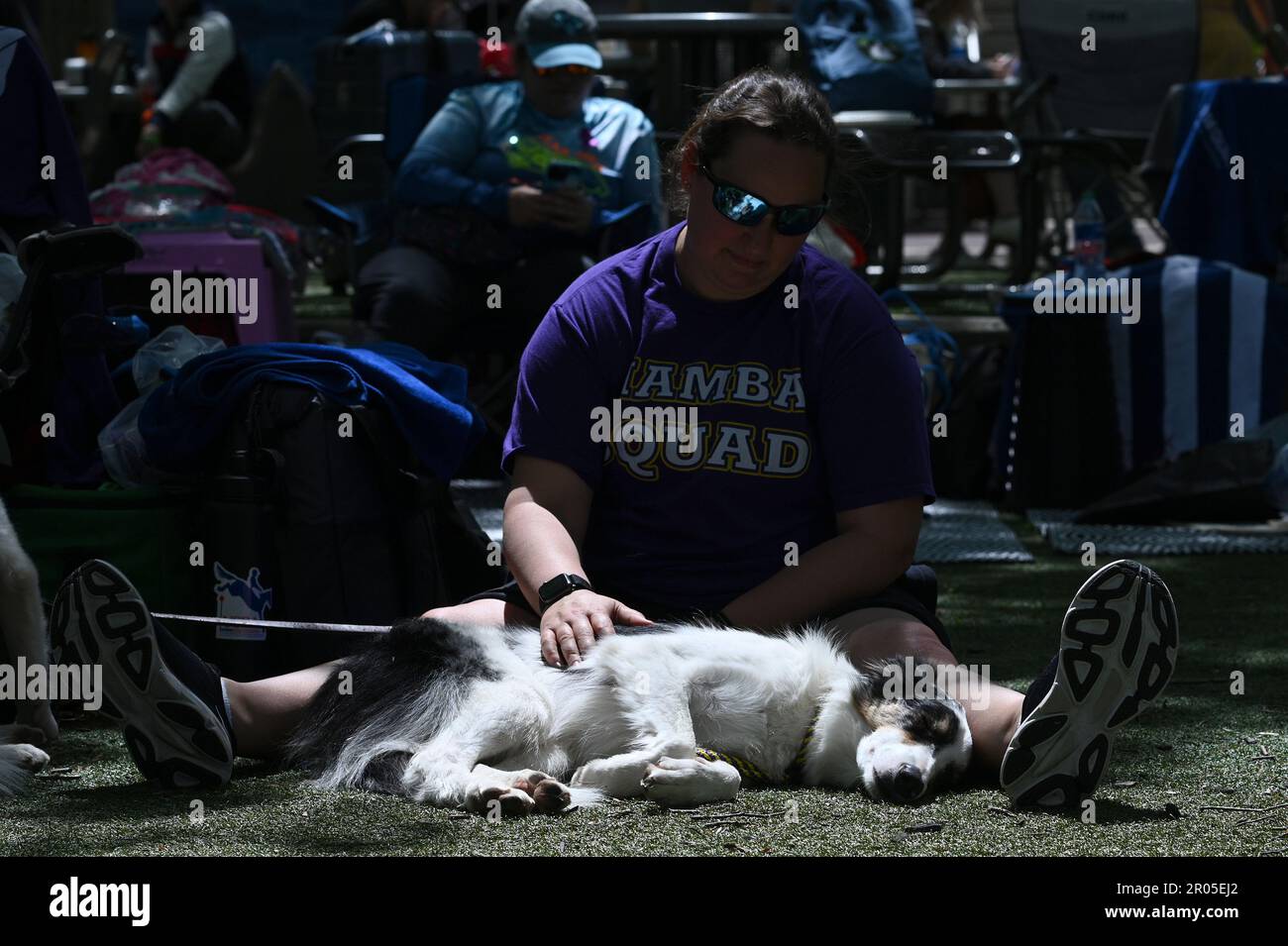 New York, USA. 06th May, 2023. Lindsay Shafer caresses her Border ...