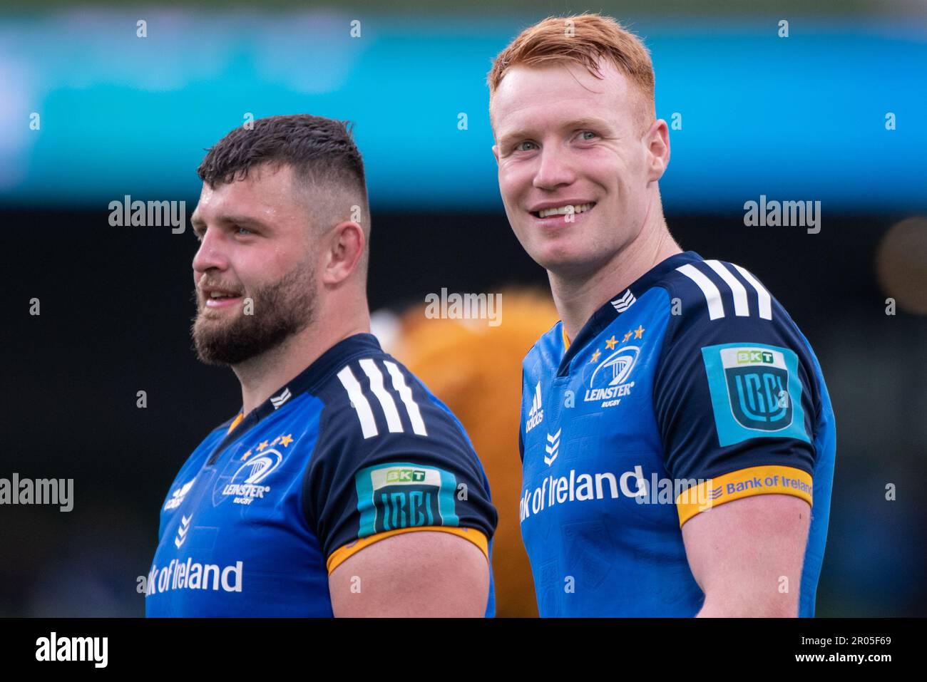 Dublin, Ireland. 06th May, 2023. Ciaran Frawley of Leinster and Michael ...