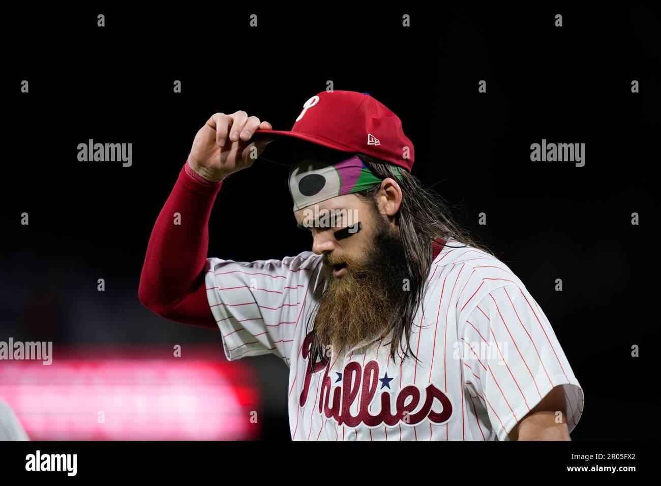 Philadelphia Phillies' Brandon Marsh plays during a baseball game ...