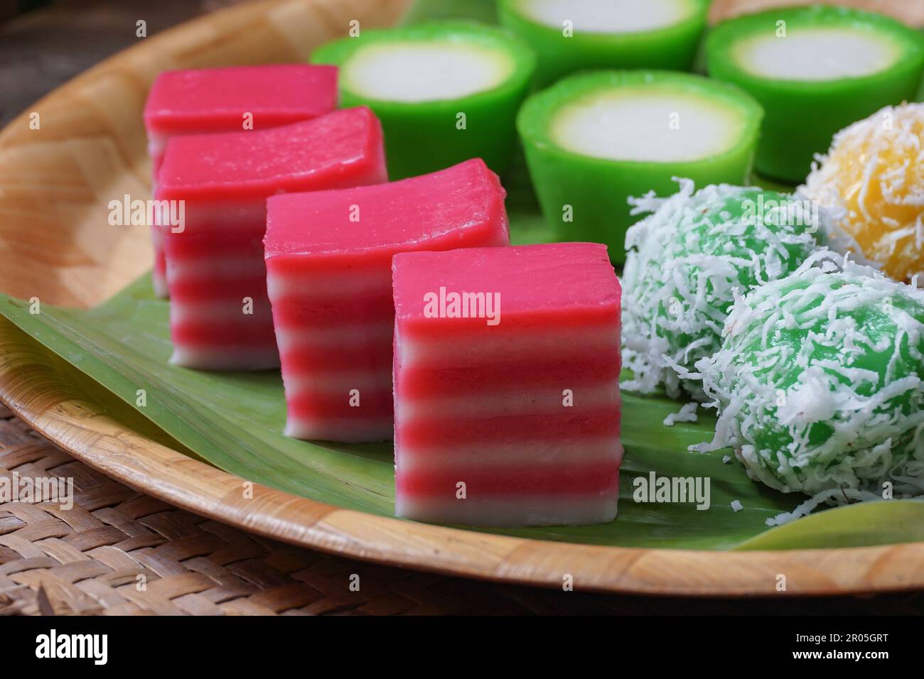 Malaysia's popular sweet dessert Kuih Lapis Stock Photo - Alamy