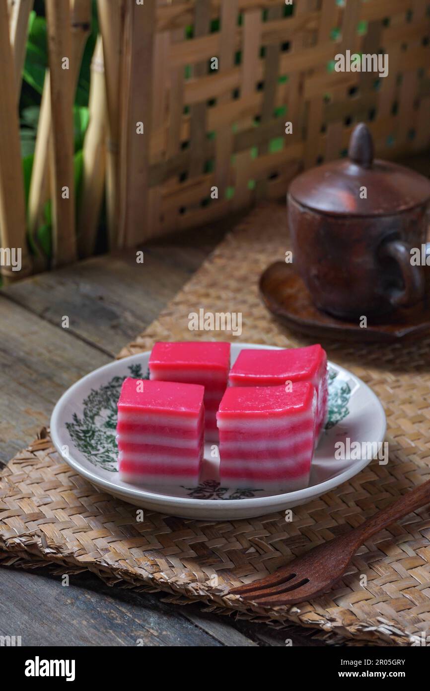 Malaysia's popular sweet dessert Kuih Lapis Stock Photo - Alamy